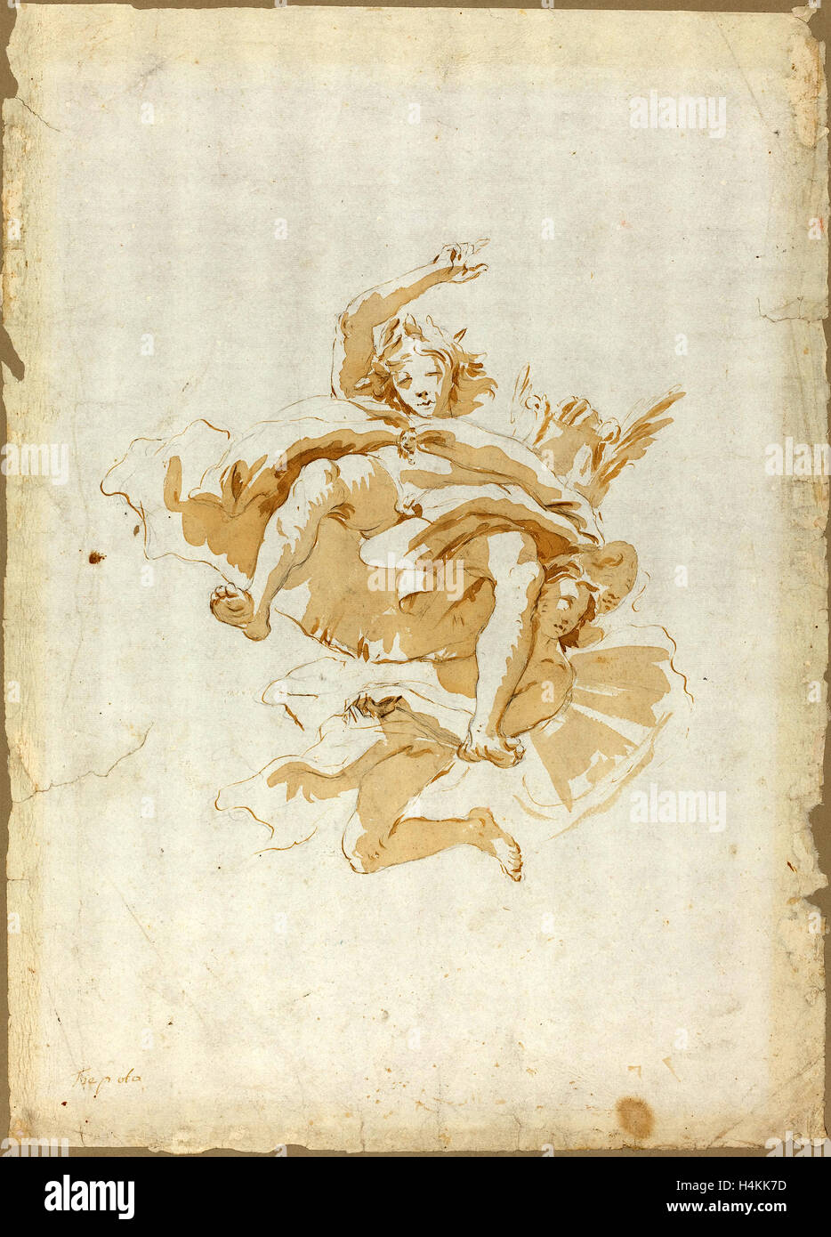 Follower of Giovanni Battista Tiepolo, Drawing for a Ceiling Fresco ...