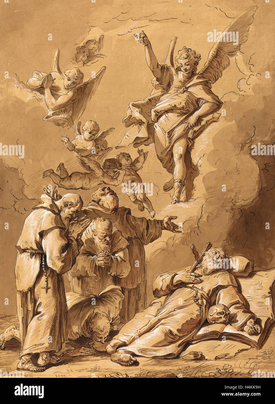 Follower of Francesco Fontebasso, Death of a Holy Friar, 18th century ...