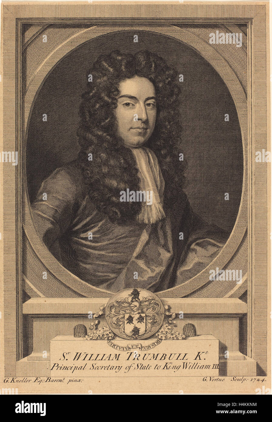 George Vertue after Sir Godfrey Kneller (English, 1684 - 1756), William ...