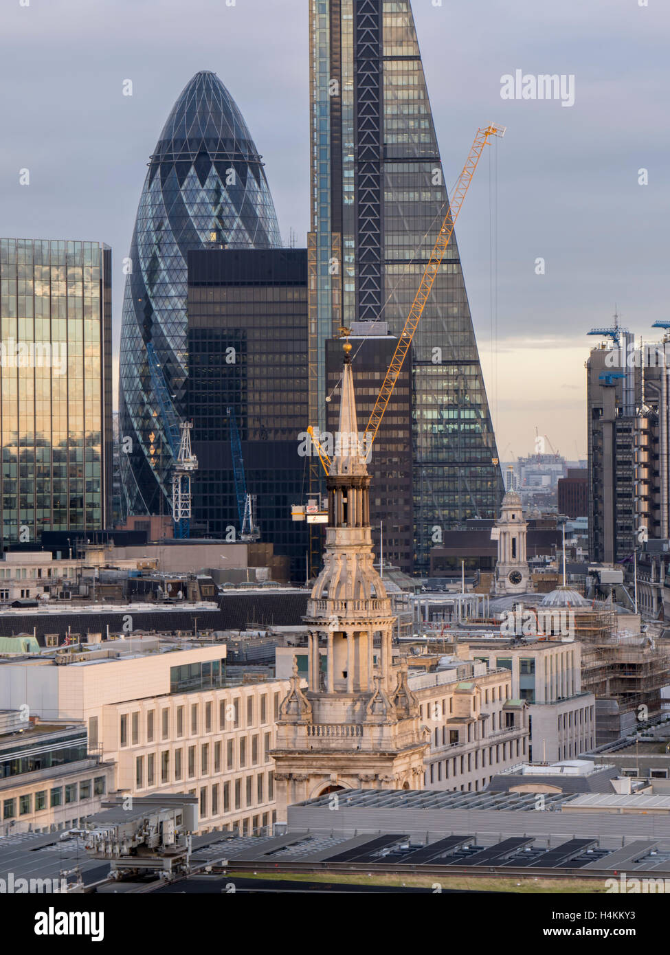 UK, England, London, Gherkin evening Stock Photo - Alamy