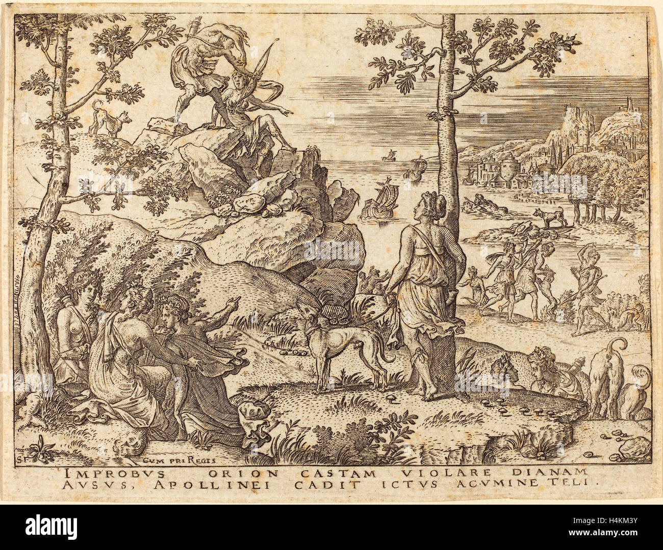 Etienne Delaune (French, 1518-1519 - 1583), Orion Killed by Apollo ...