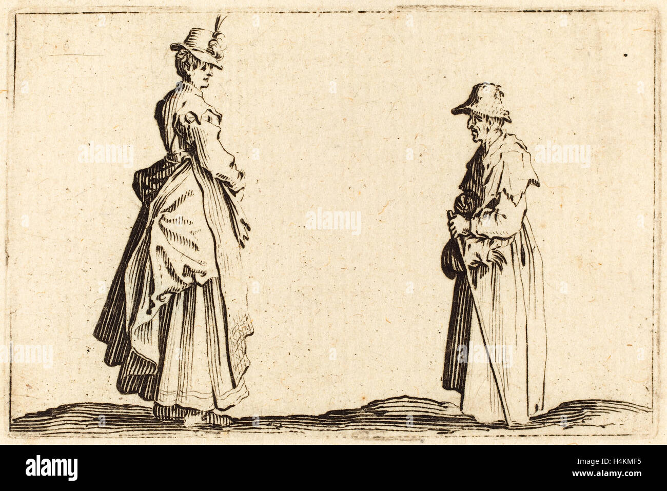 Jacques Callot (French, 1592 - 1635), Two Women in Profile, c. 1622 ...
