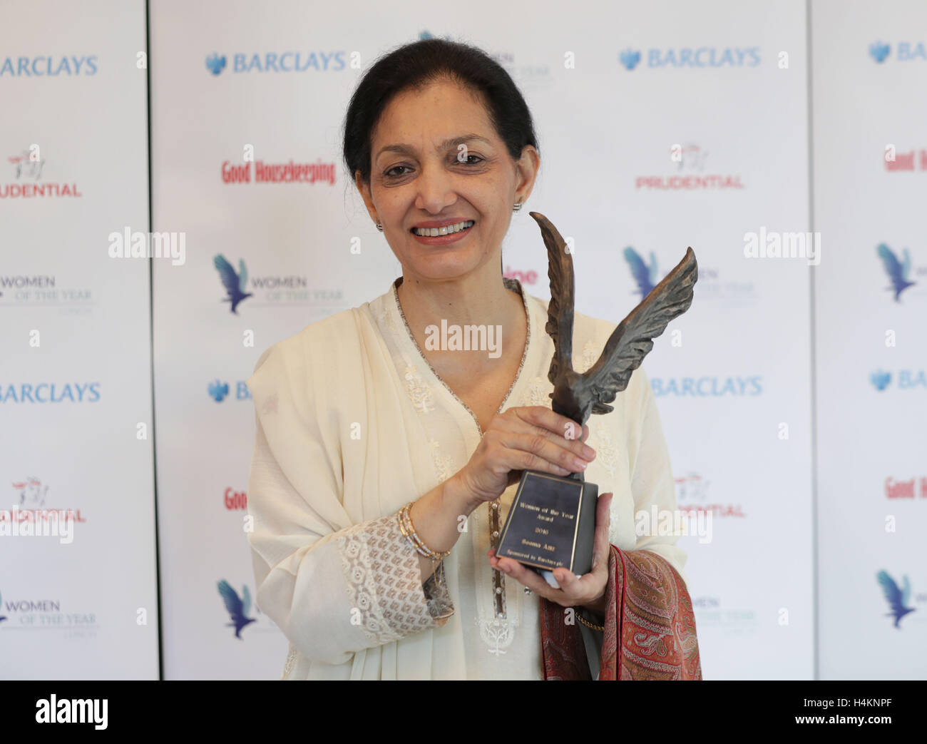 Seema Aziz, who won the Barclays Women of the Year Award, at the 2016 ...