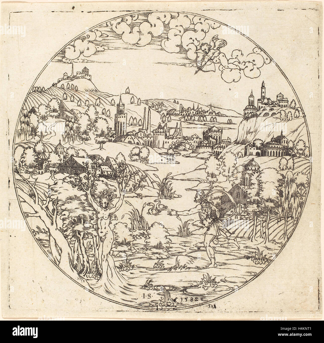 Master IS. (German, active c. 1581-1590), Apollo and Daphne, 1582 ...