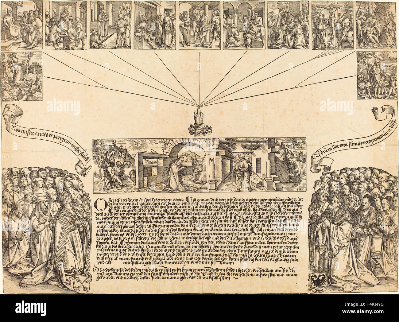 Wolf Traut (German, c. 1486 - 1520), The Nativity, woodcut Stock Photo ...