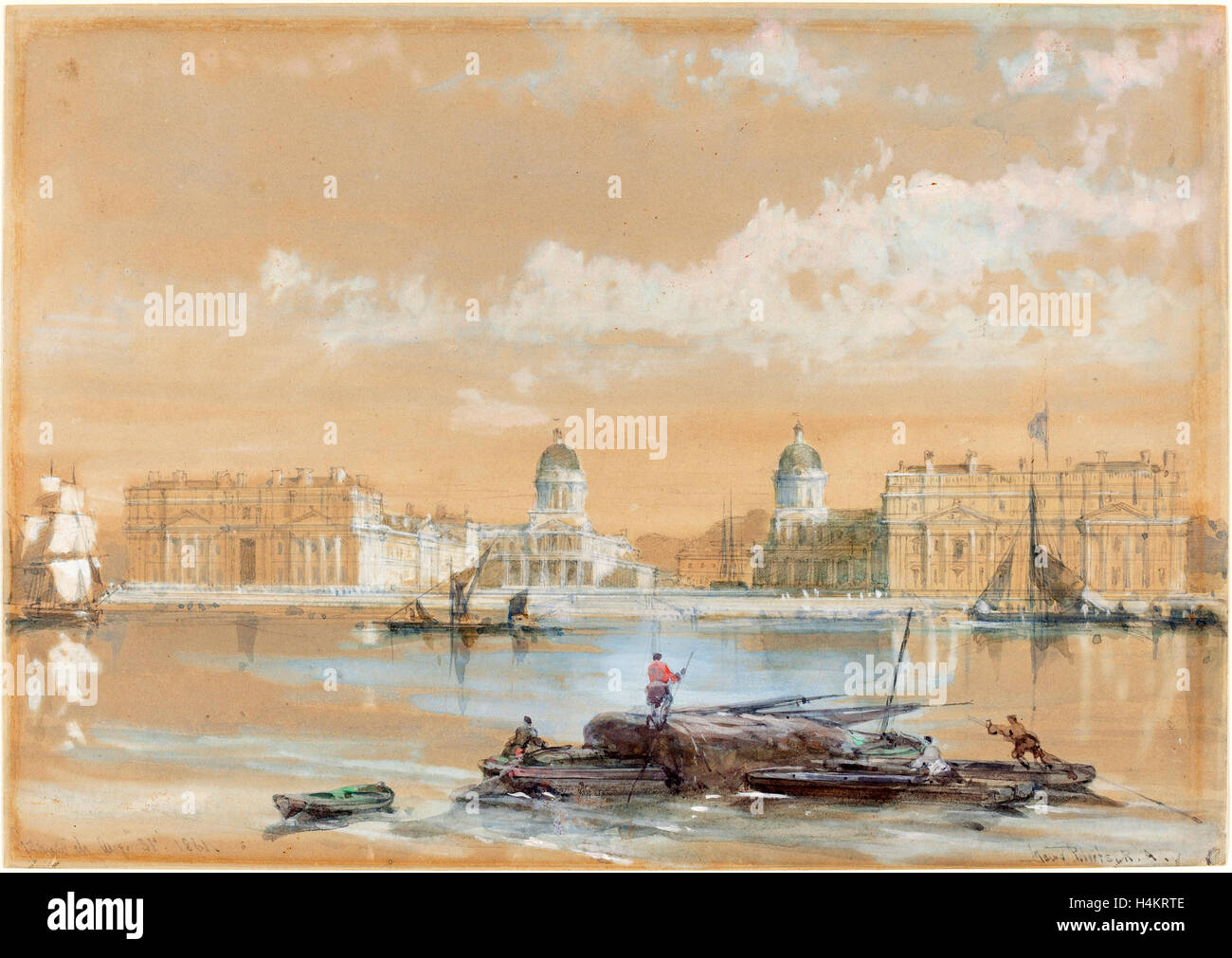 David Roberts (Scottish, 1796-1864), The Naval College from the River ...