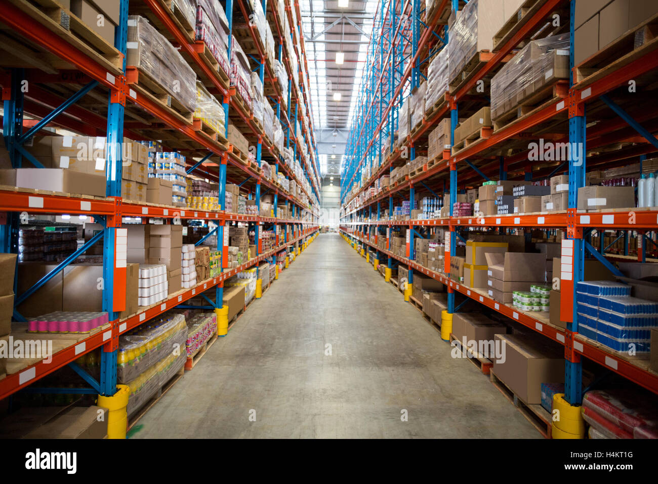 Boxes kept on shelves in the warehouse Stock Photo - Alamy
