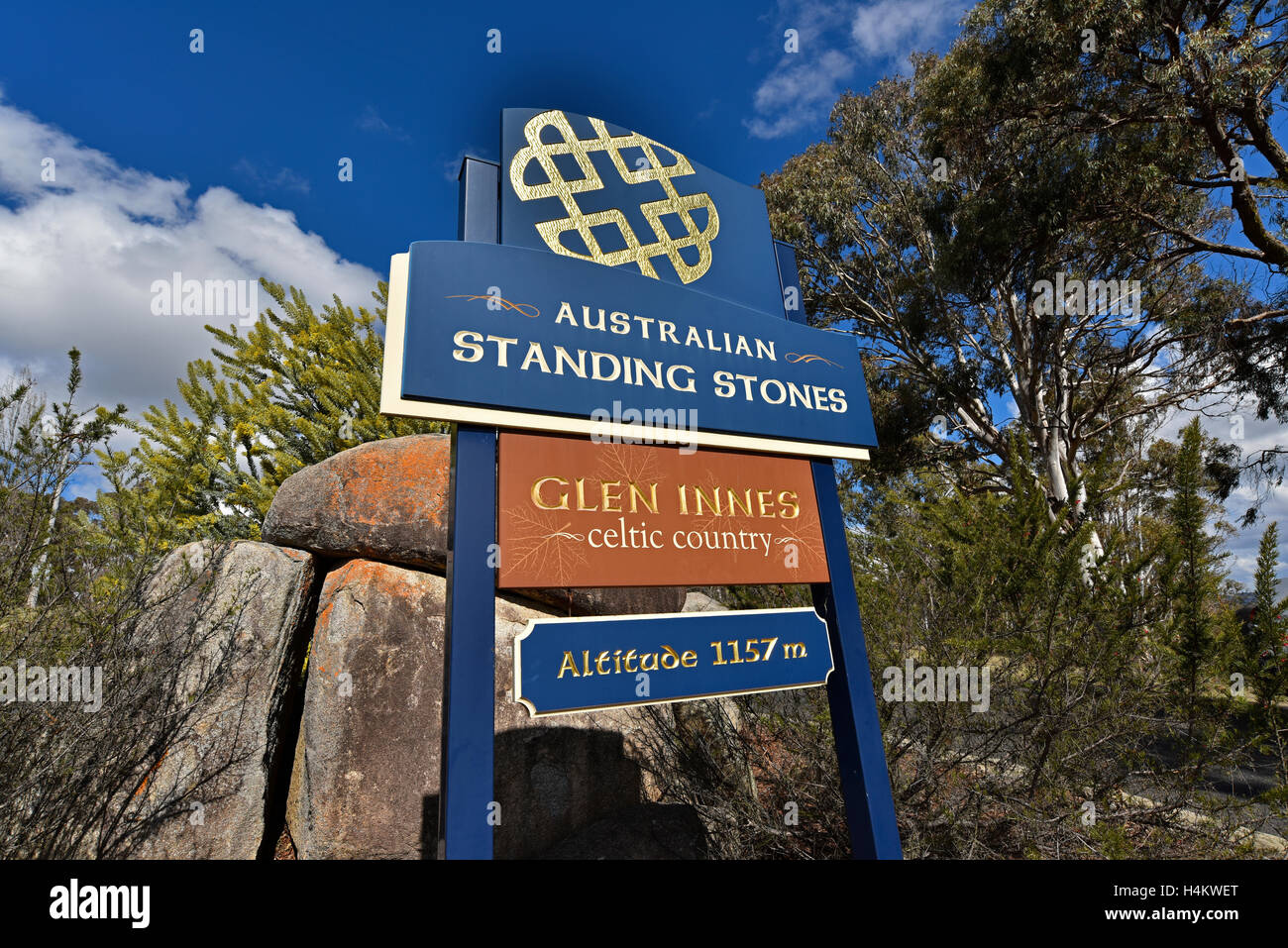 sign at the entrance to the Glen Innes Standing Stones tourast ...