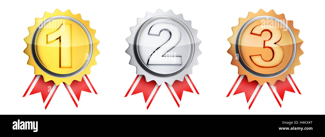 Three symbol medal winner (done in 3d rendering Stock Photo - Alamy