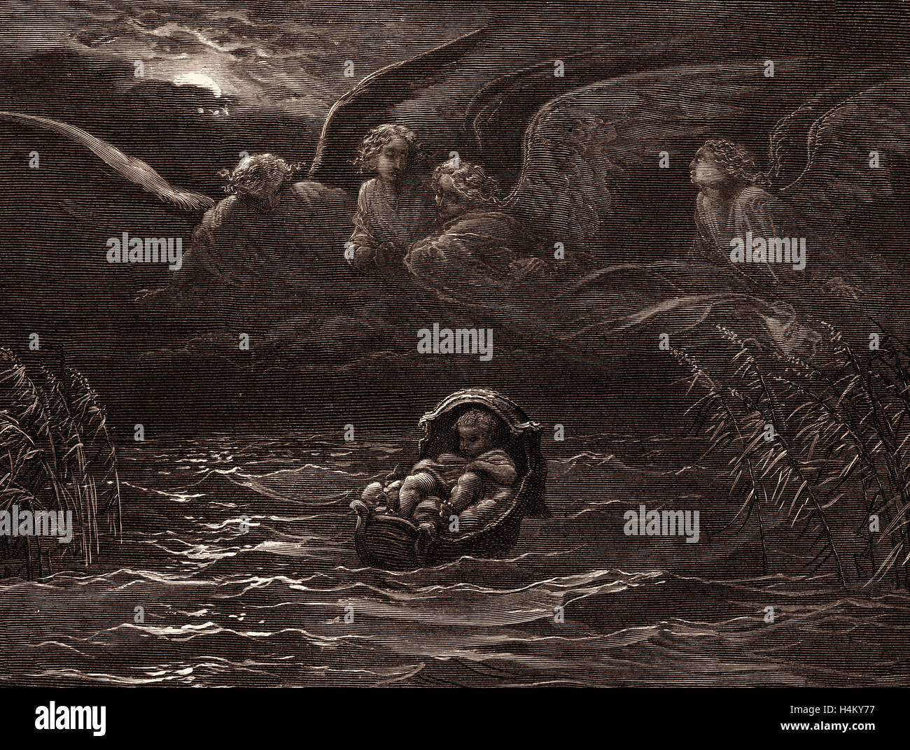 The Child Moses on the Nile, by Gustave Doré, 1832 - 1883, French ...