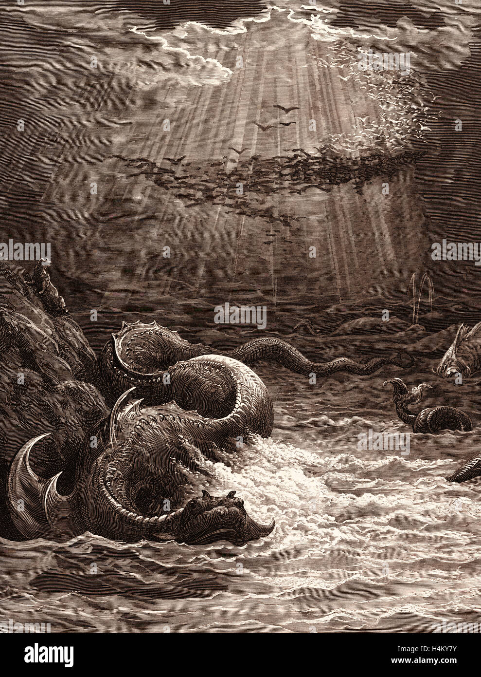 The Creation of Fish and Birds, by Gustave Doré, 1832 - 1883, French ...