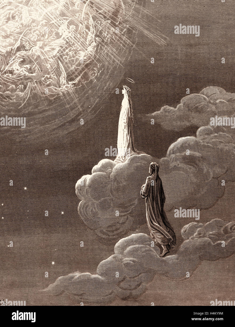 Beatrice and Dante Rising to the Fifth Heaven, by Gustave Doré, 1832 ...