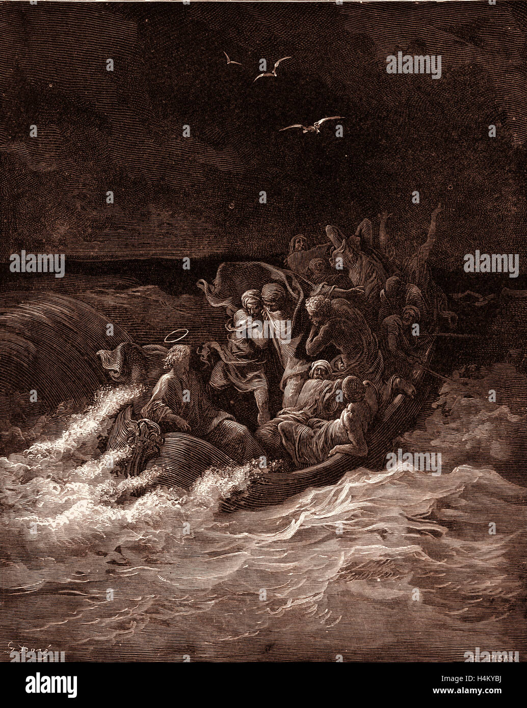 Jesus Stilling the Tempest, by Gustave Dore, 1832 - 1883, French ...