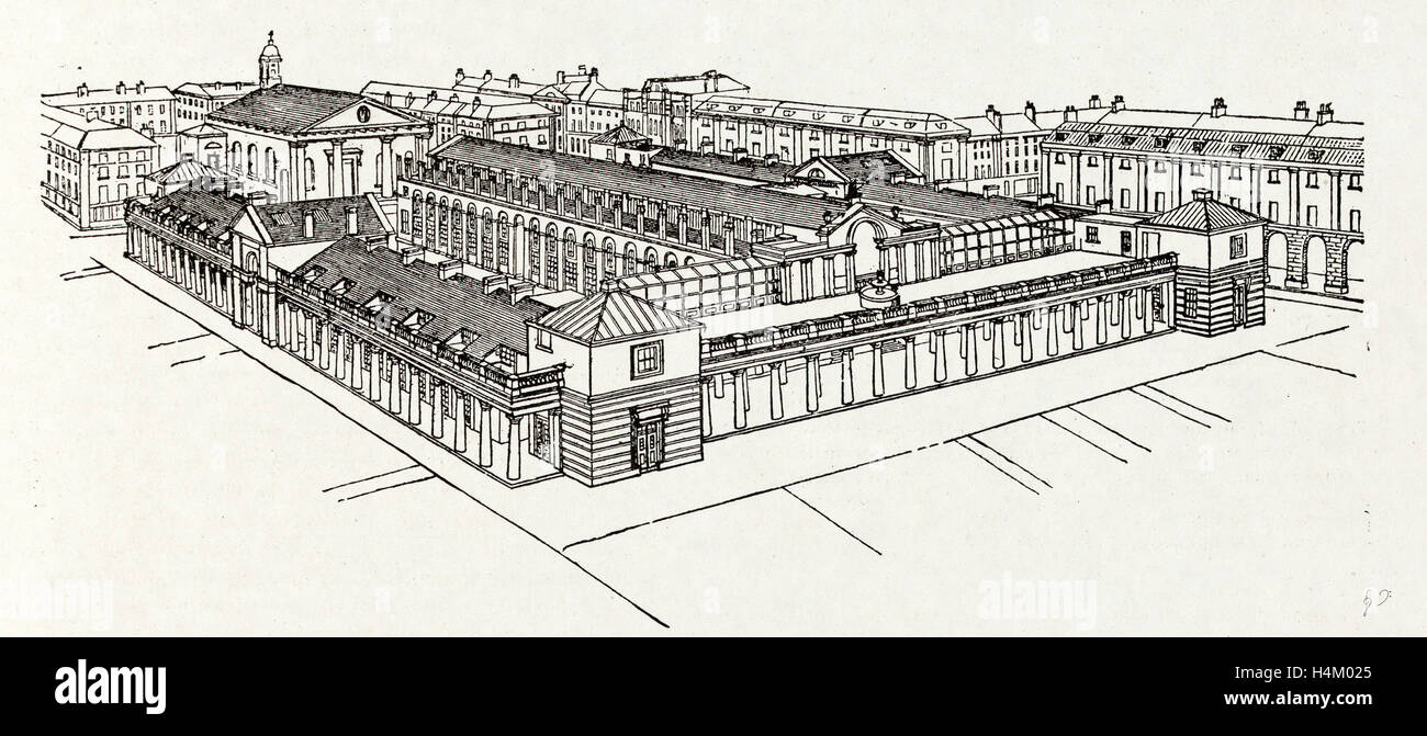 Bird's Eye View of Fowler's Market from the South-East,England London ...