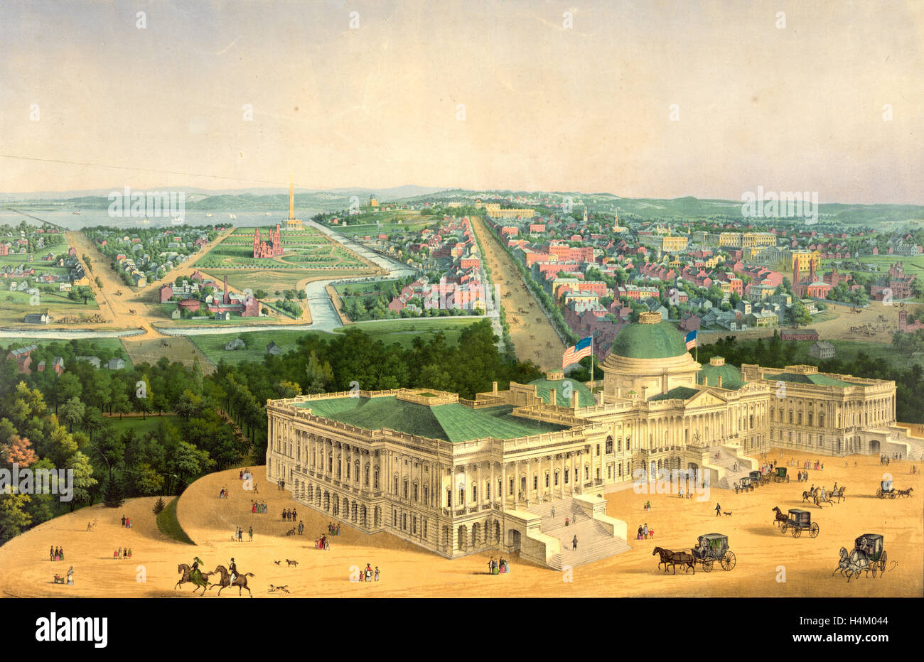 View of Washington, Circa 1852, US, USA, America Stock Photo - Alamy