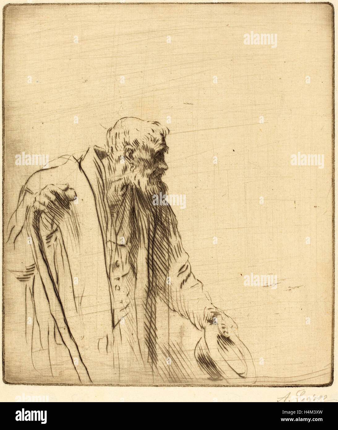 Alphonse Legros, Beggar (Un mendiant), French, 1837 - 1911, drypoint ...