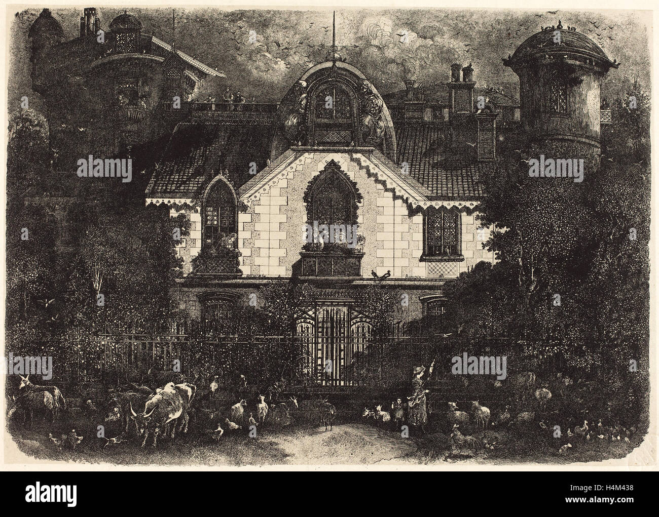 Rodolphe Bresdin (French, 1822 - 1885), The Haunted House, 1871 ...