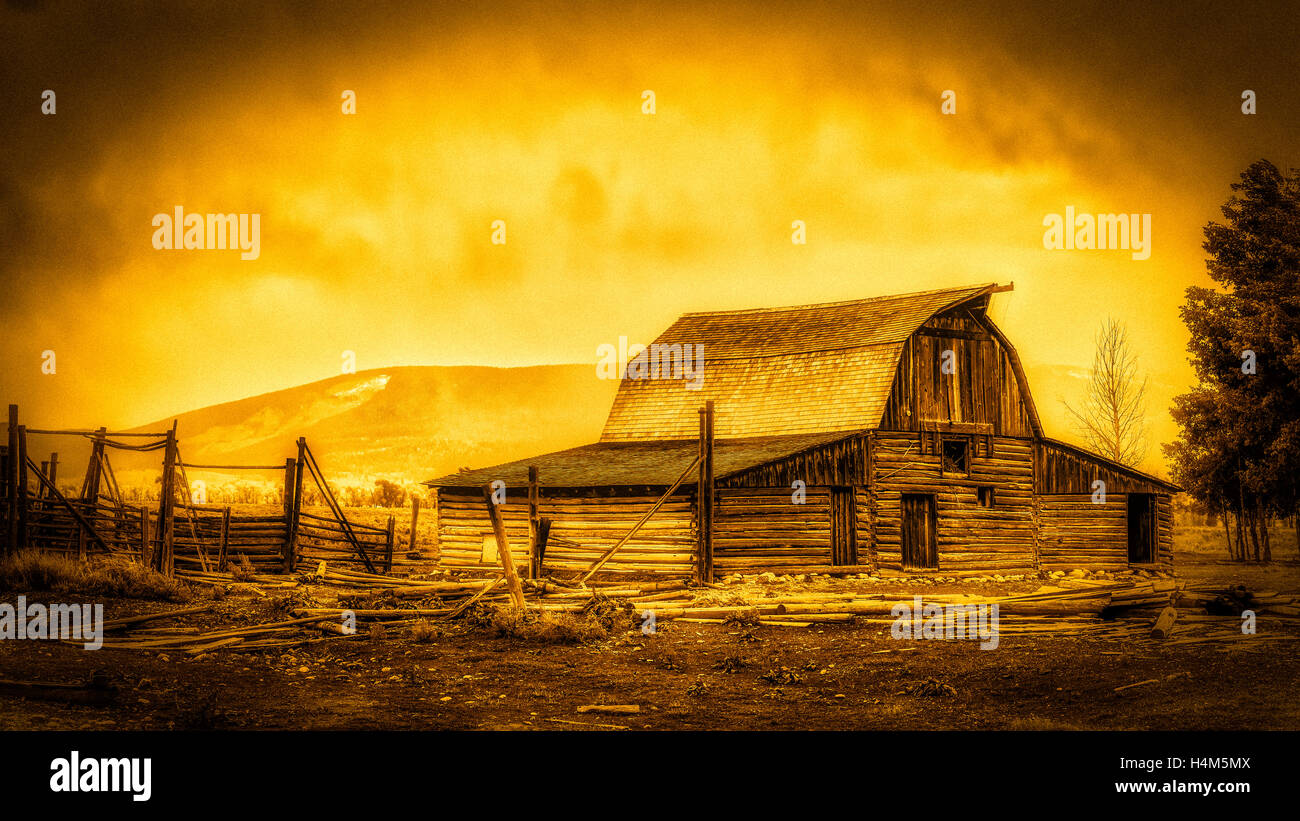 View of Mormon Row near Jackson Wyoming Stock Photo - Alamy