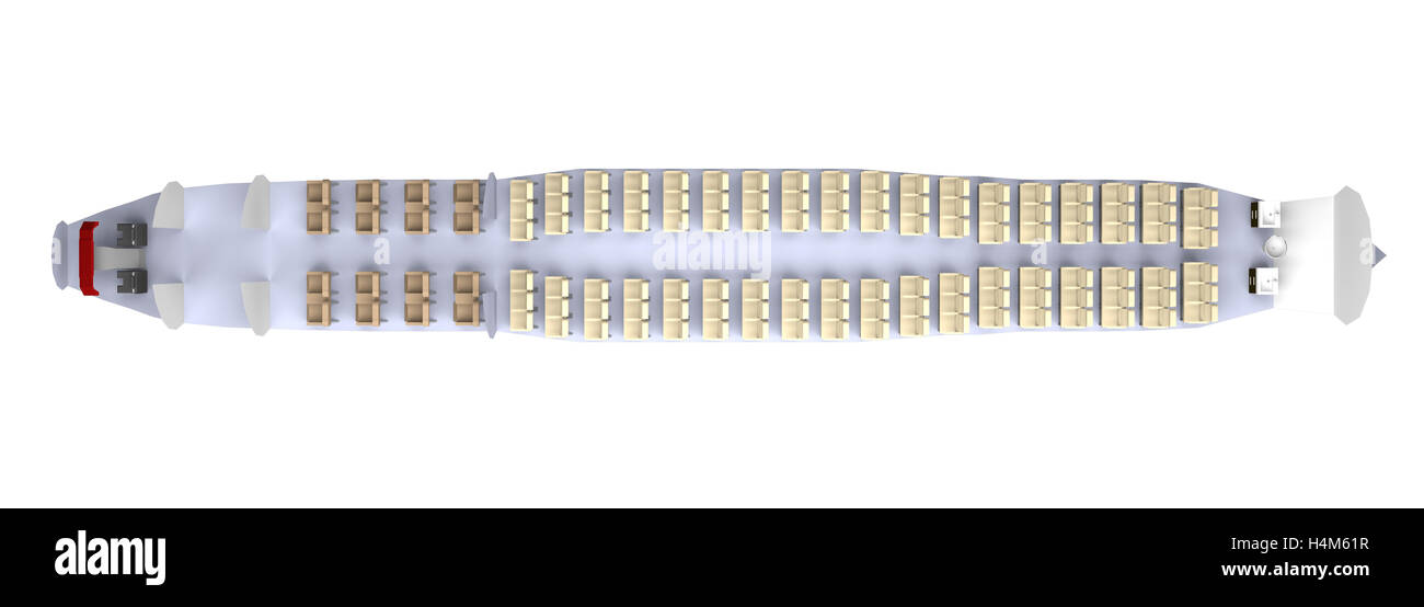 the interior of the aircraft is isolated on white. 3d rendering Stock ...