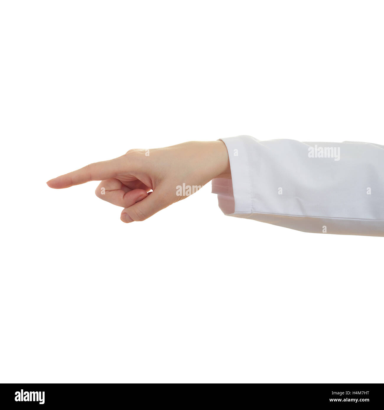 Doctor female hand over white isolated background Stock Photo - Alamy