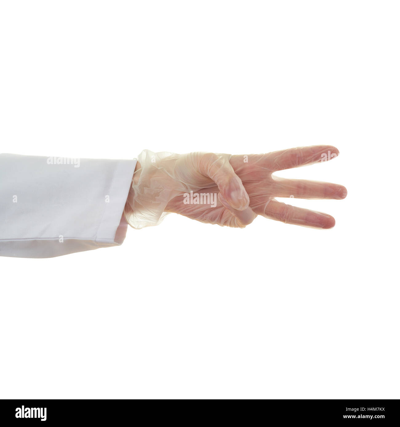 Doctor female hand over white isolated background Stock Photo - Alamy