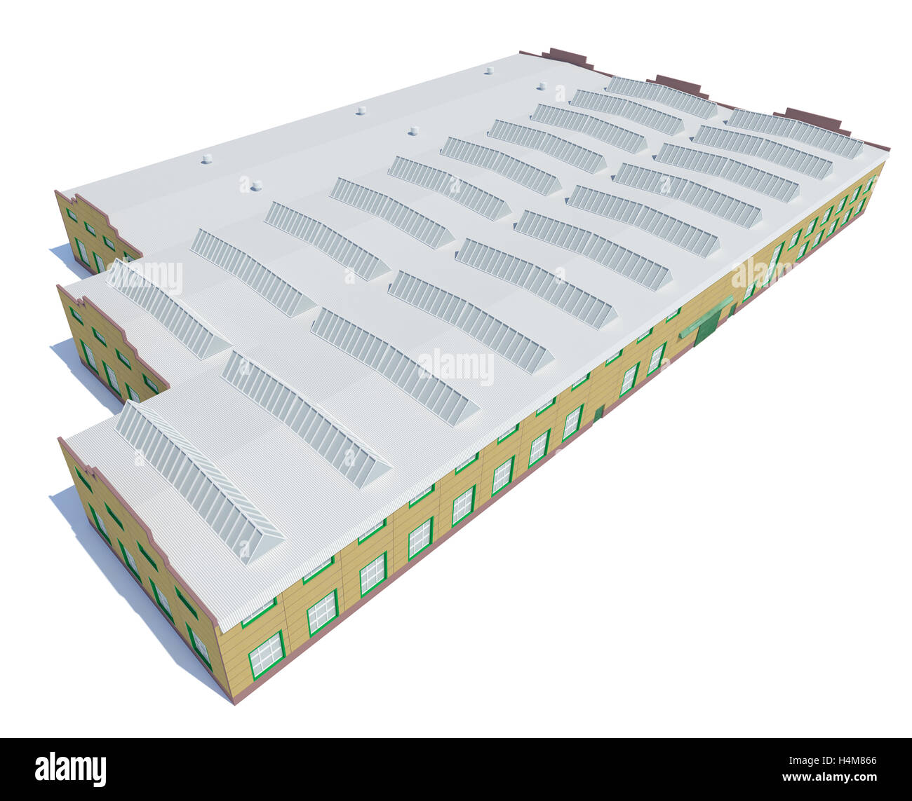 Roof large industrial building Cut Out Stock Images & Pictures - Alamy