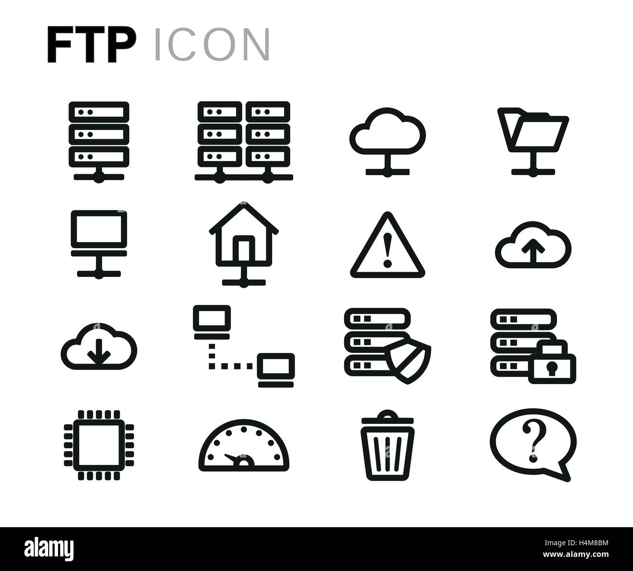 Ftp icon vector vectors Cut Out Stock Images & Pictures - Alamy