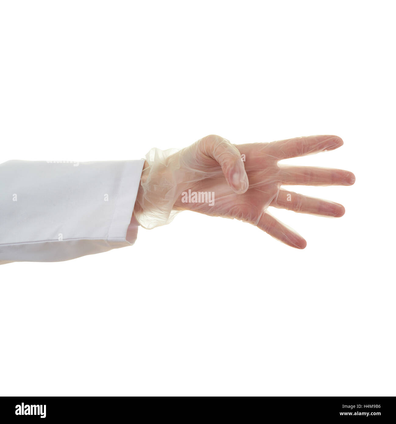 Doctor female hand over white isolated background Stock Photo - Alamy