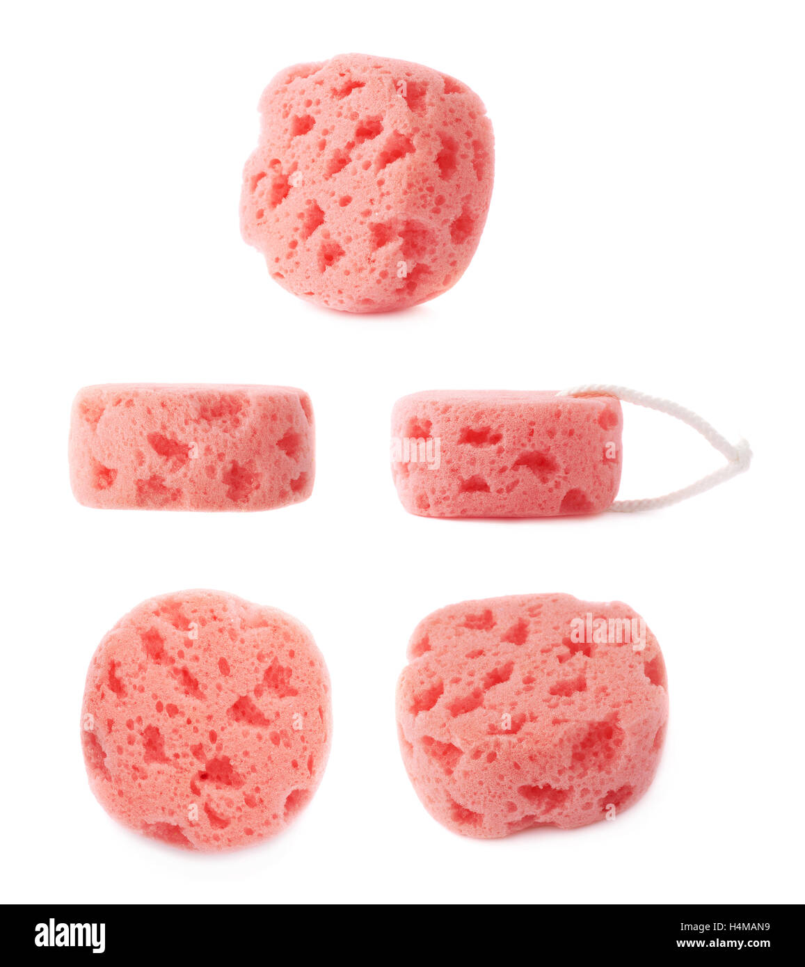 Red bathing sponge isolated over the white background Stock Photo - Alamy