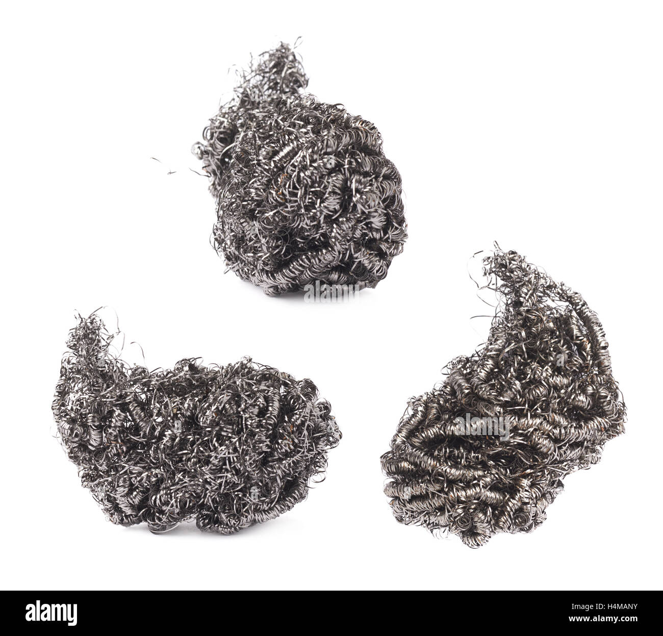 Kitchen old metal sponge isolated over white background Stock Photo - Alamy