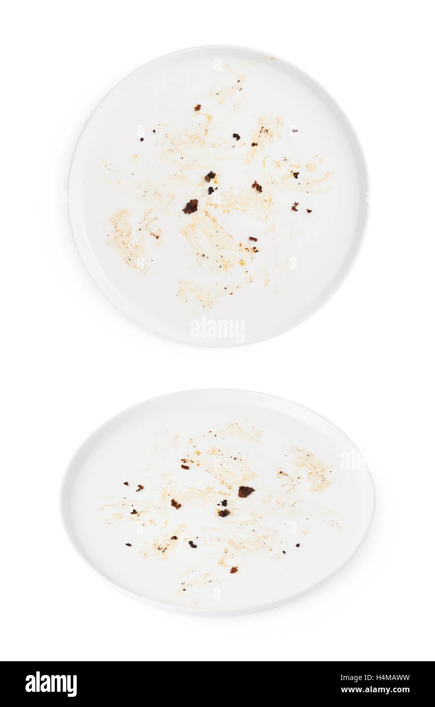 Dirty plate of food Cut Out Stock Images & Pictures - Alamy