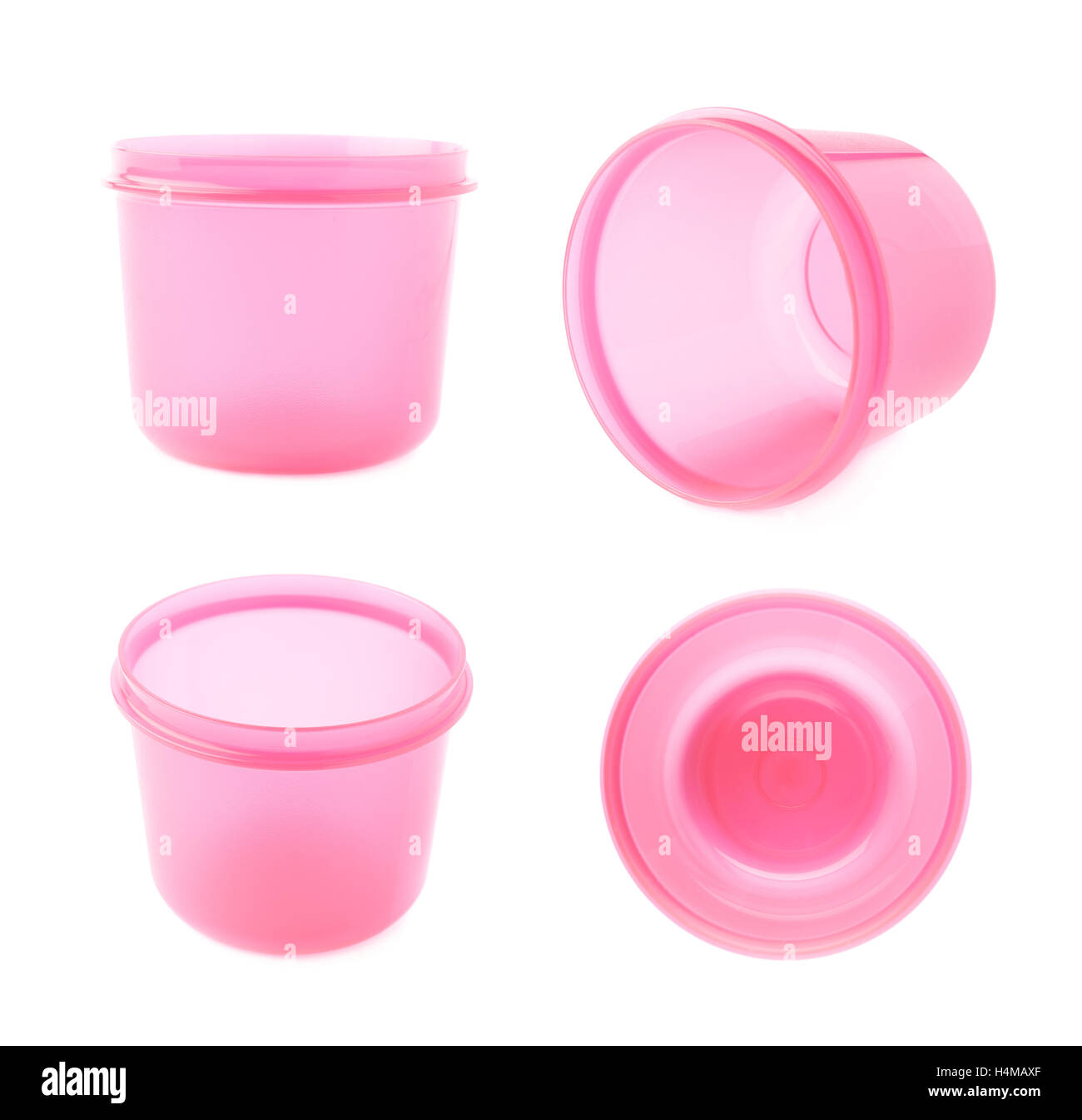 Pink plastic beaker cup isolated over the white background Stock Photo ...