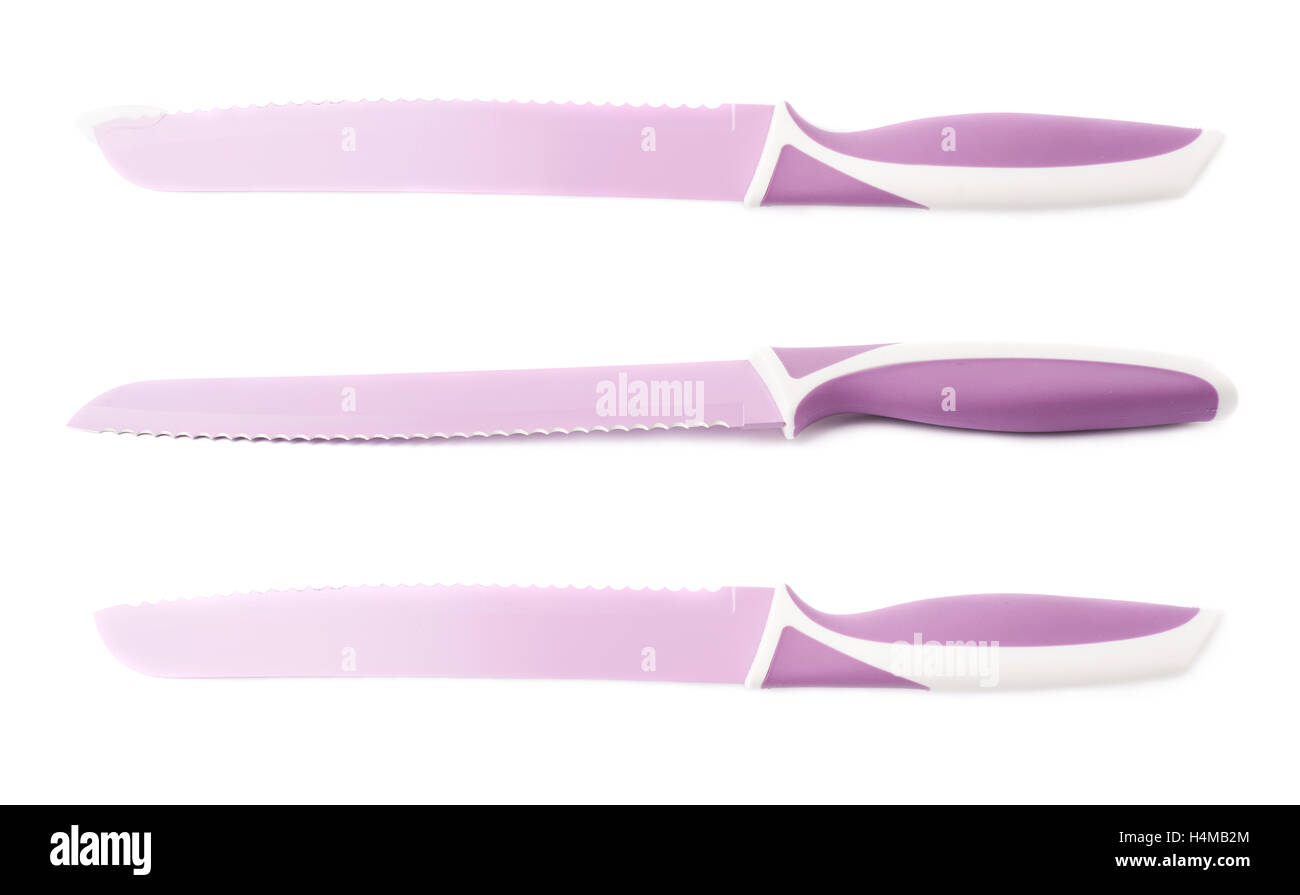 Steel violet knife isolated over the white background Stock Photo - Alamy