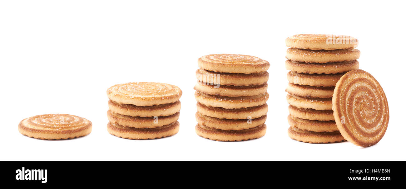 stack of cookies isolated over the white background Stock Photo - Alamy