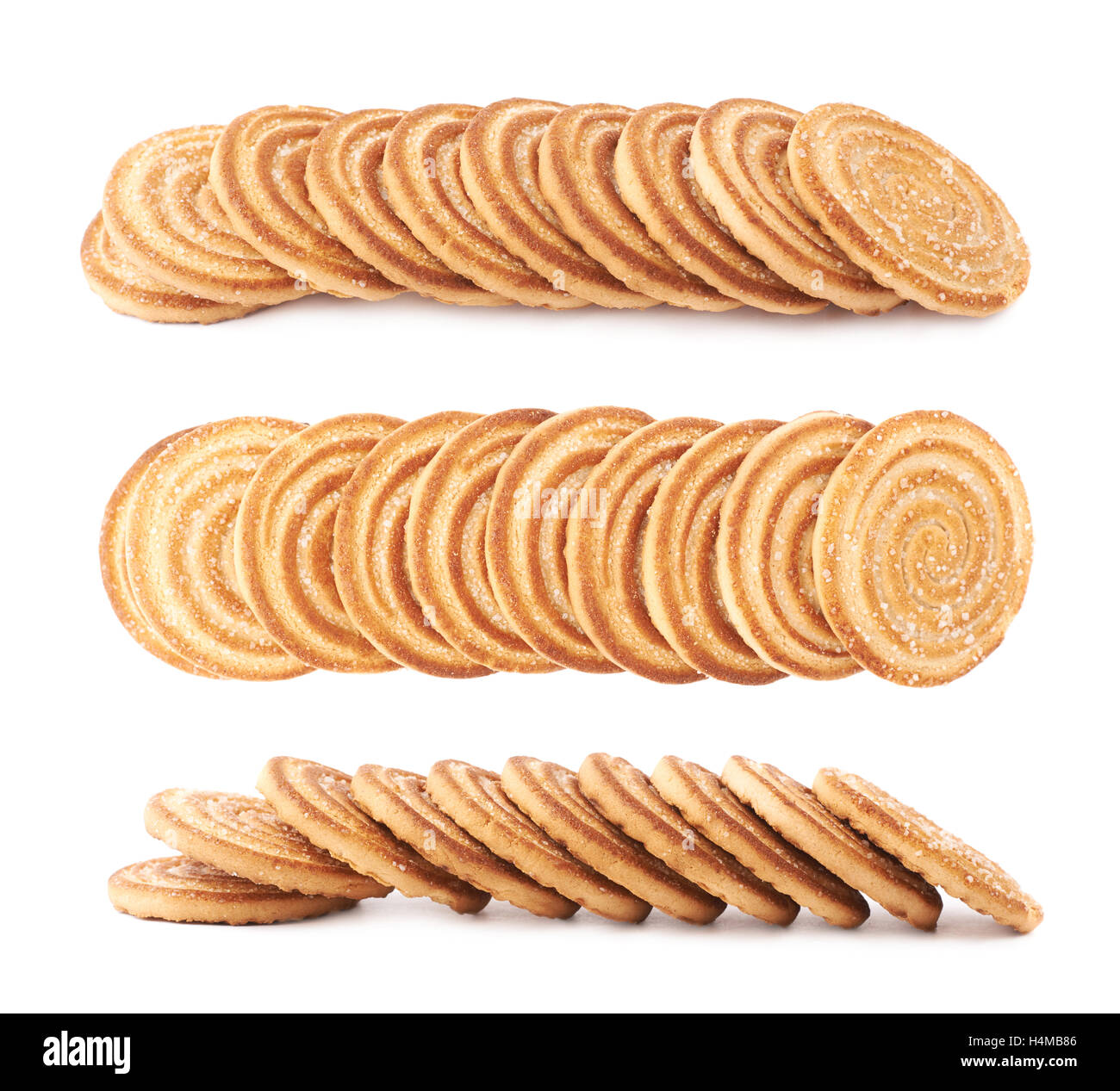 Line of cookies isolated over the white background Stock Photo - Alamy