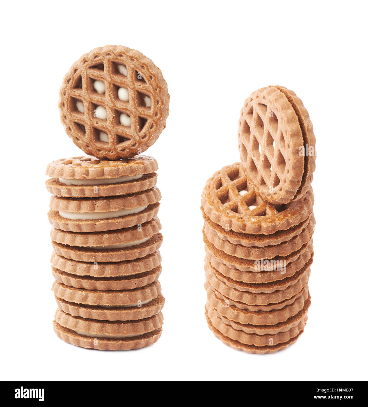 Stack of cookies isolated over the white background Stock Photo - Alamy