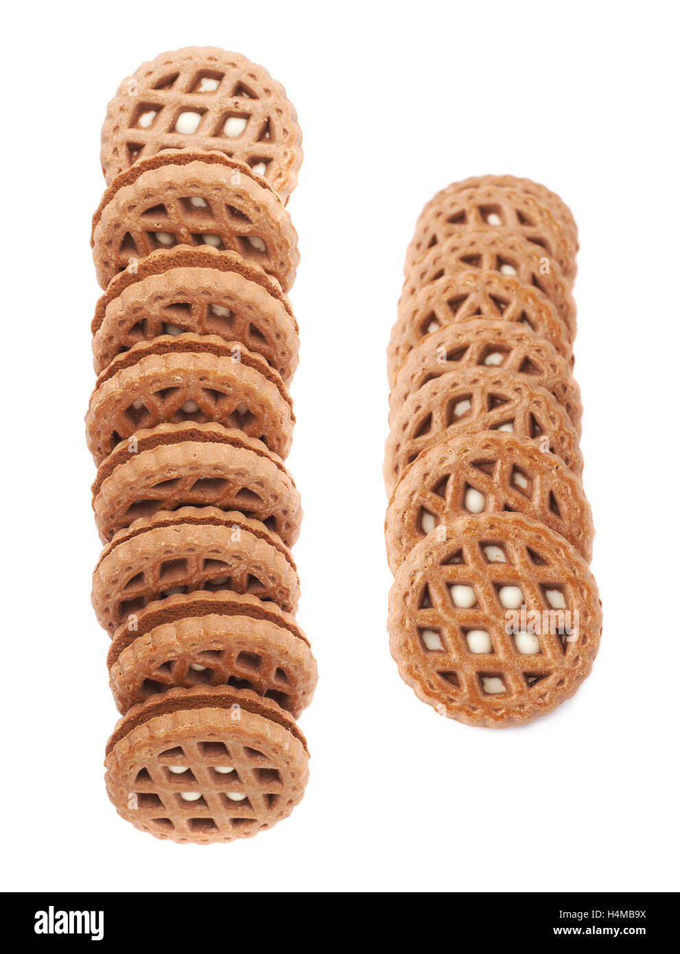 Line of cookies isolated over the white background Stock Photo - Alamy