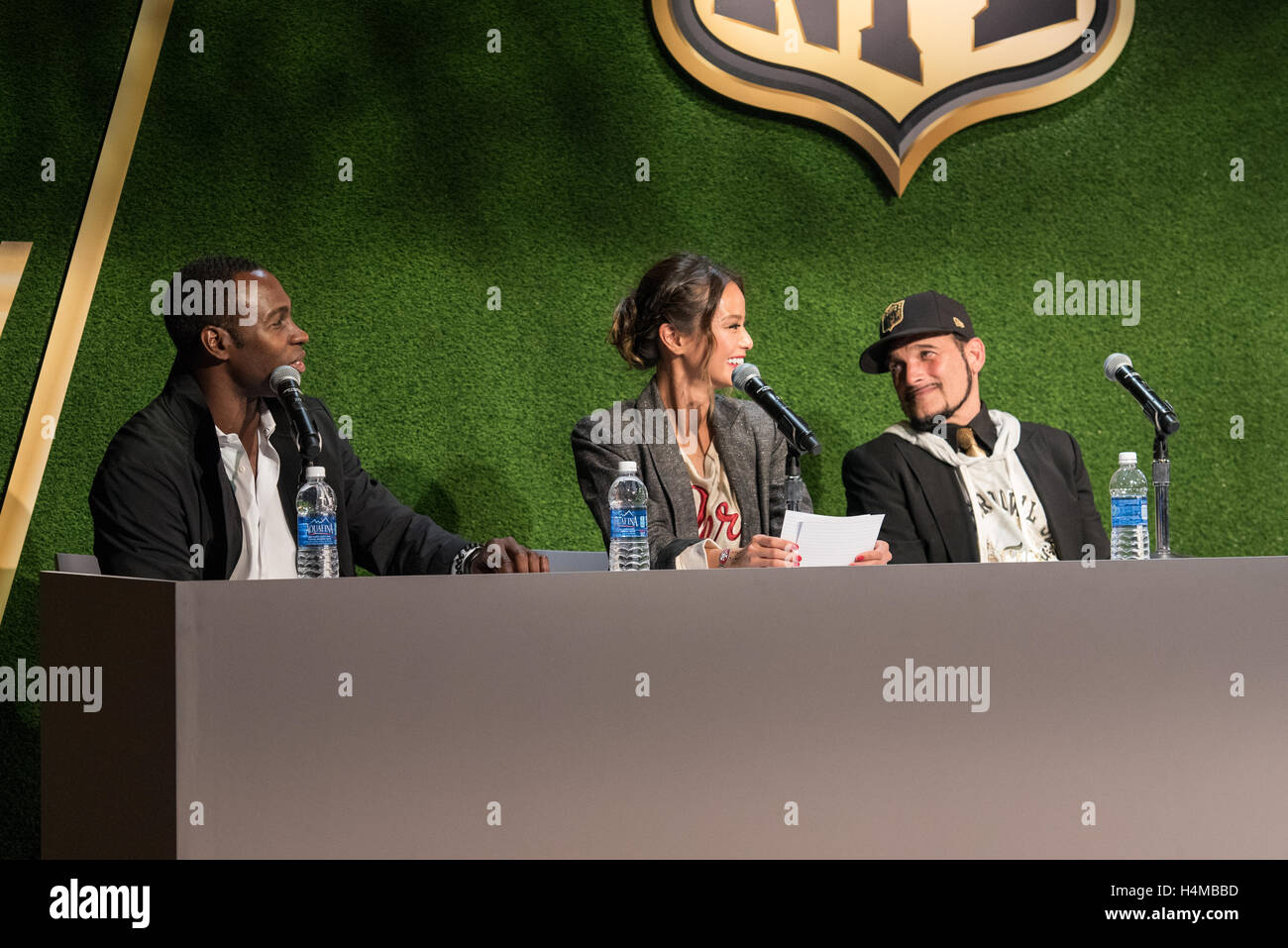 Judges Tony Richardson, Jamie Chung and Phillip Bloch inside at the NFL ...