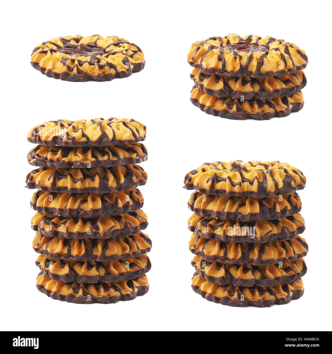 Stack of cookies isolated over the white background Stock Photo - Alamy