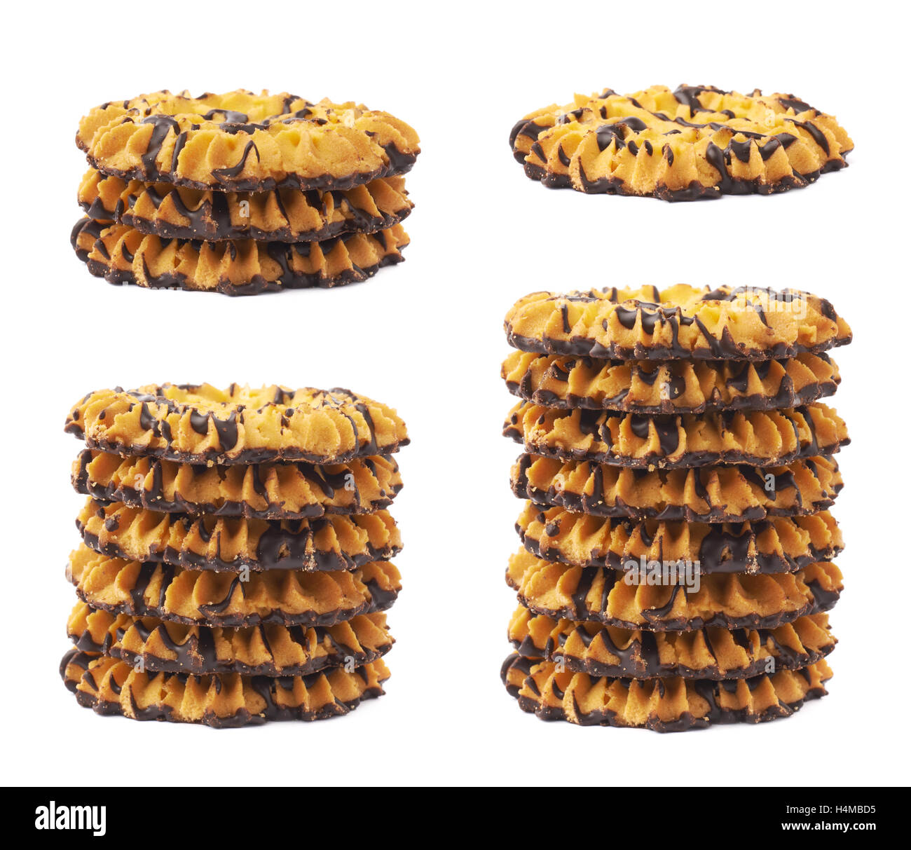 Stack of cookies isolated over the white background Stock Photo - Alamy