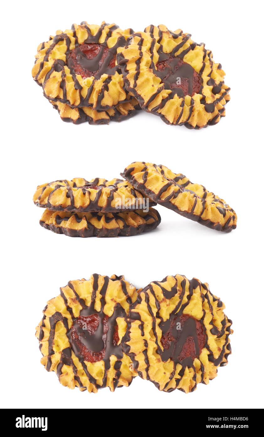 Stack of cookies isolated over the white background Stock Photo - Alamy