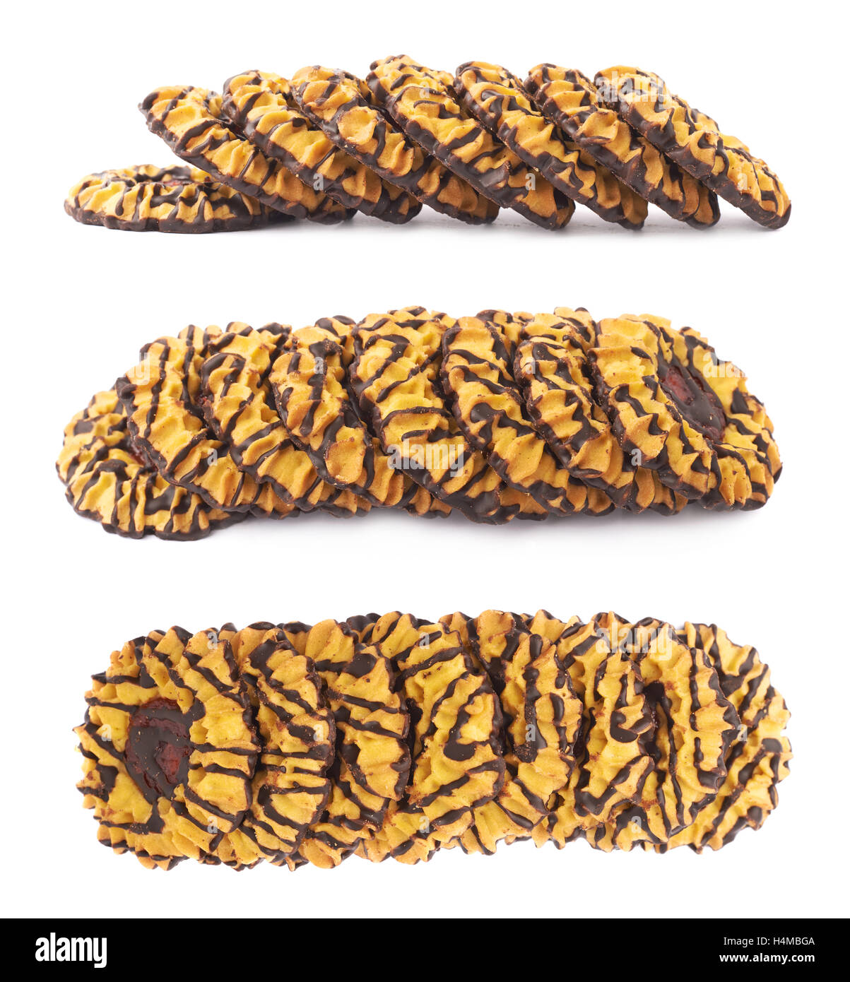 Line of cookies isolated over the white background Stock Photo - Alamy