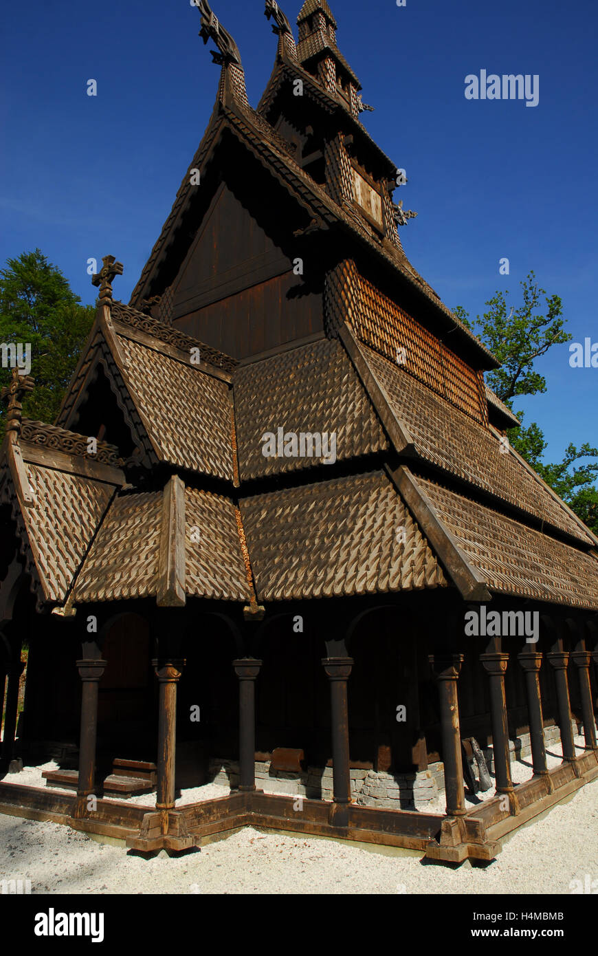 Norway, Norge, Bergen, Fantoft Stave Church Stock Photo - Alamy