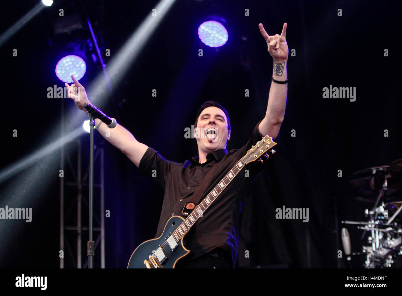Singer Benjamin Burnley of Breaking Benjamin performs at 2015 Monster ...