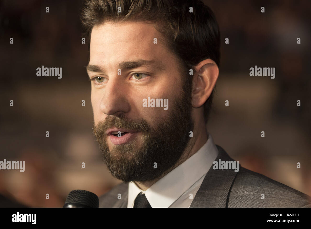 Actor John Krasinski attends the 13 Hour red carpet premiere at AT&T ...