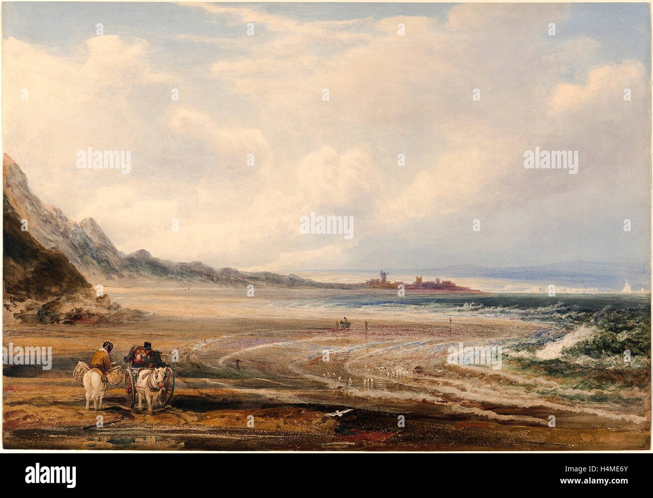 Peter De Wint, Travelers on the Sands near Redcar, British, 1784 - 1849 ...