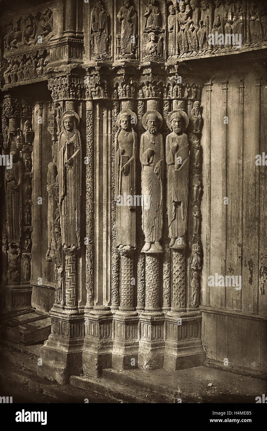 Charles Nègre, Chartres Cathedral. Right Door of the Royal Portal, West ...