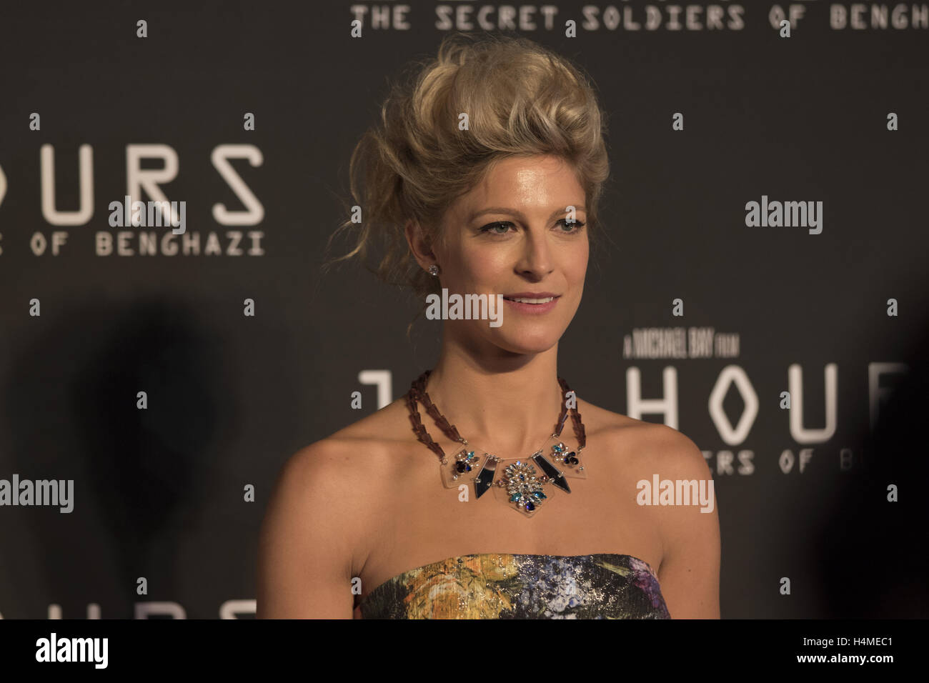 Actress Alexia Barliera attends the 13 Hour red carpet premiere at AT&T ...