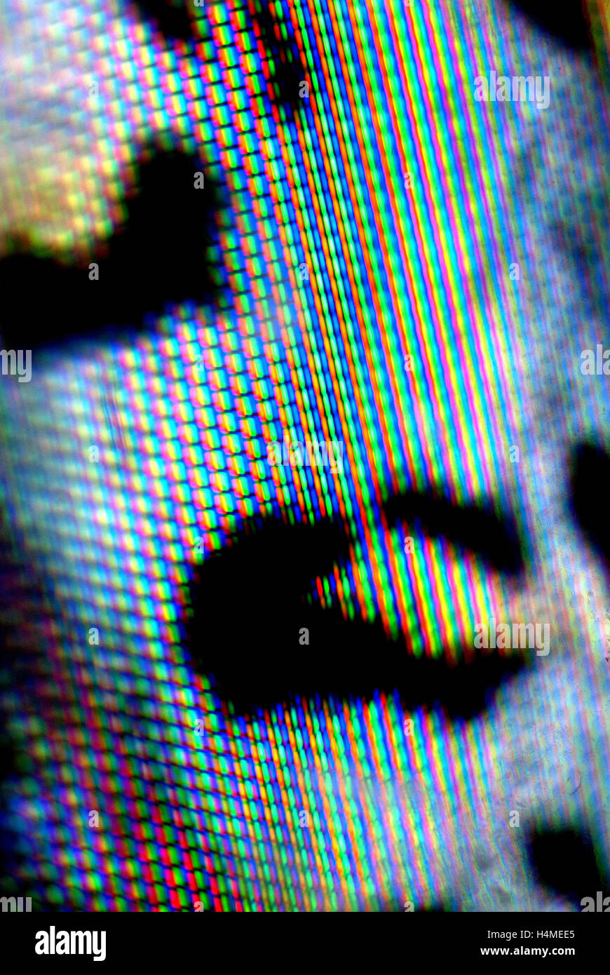 Close up television screen / cathode ray tube Stock Photo - Alamy