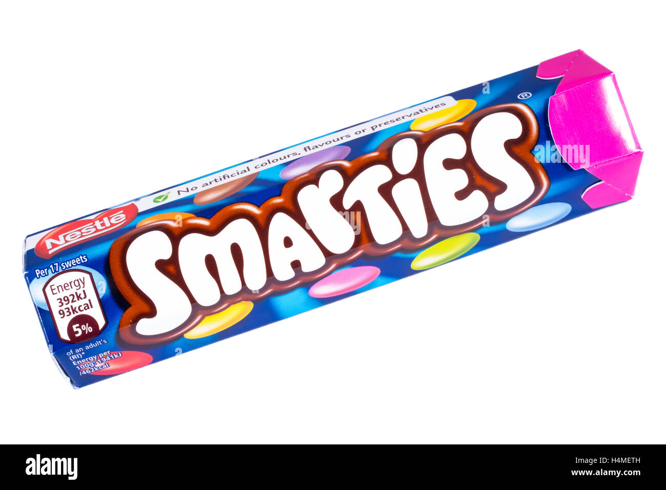 LONDON, UK - OCTOBER 13TH 2016: An unopened Smarties chocolate sweets ...